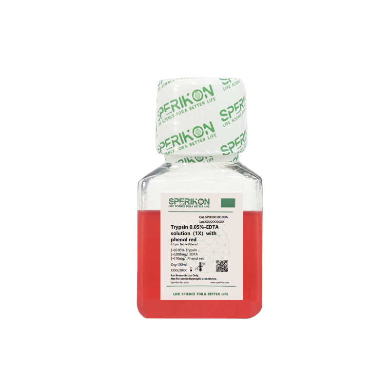 Trypsin 0.05%-EDTA solution（1X）with phenol red | 斯博利康-细胞生物学液体试剂专家